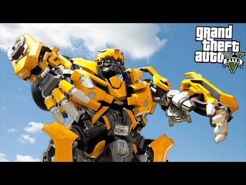 Transformers Bumblebee and Optimus Prime in GTA 5