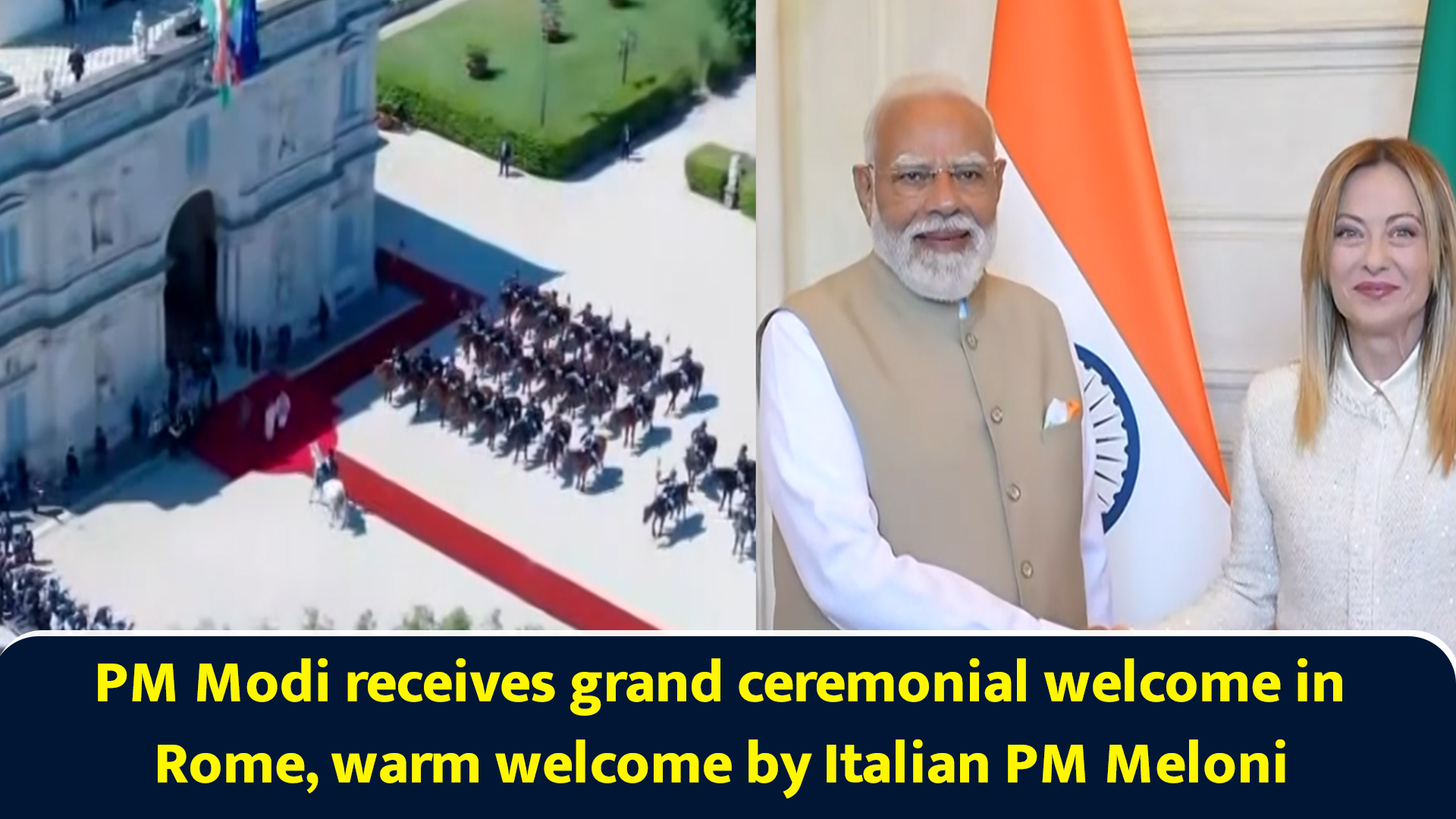 PM Modi receives grand ceremonial welcome in Rome, warm welcome by ...