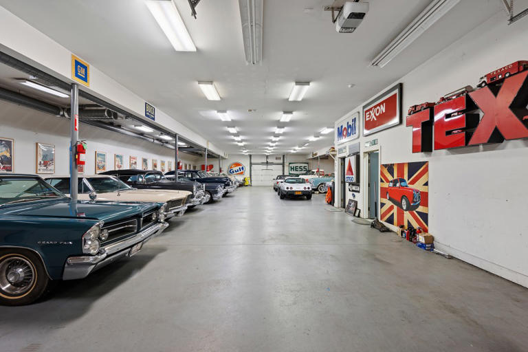 Long Island home features massive garage with space for 41 classic cars ...