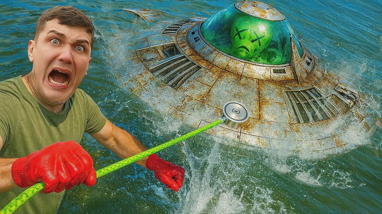 We found a real UFO while magnet fishing!