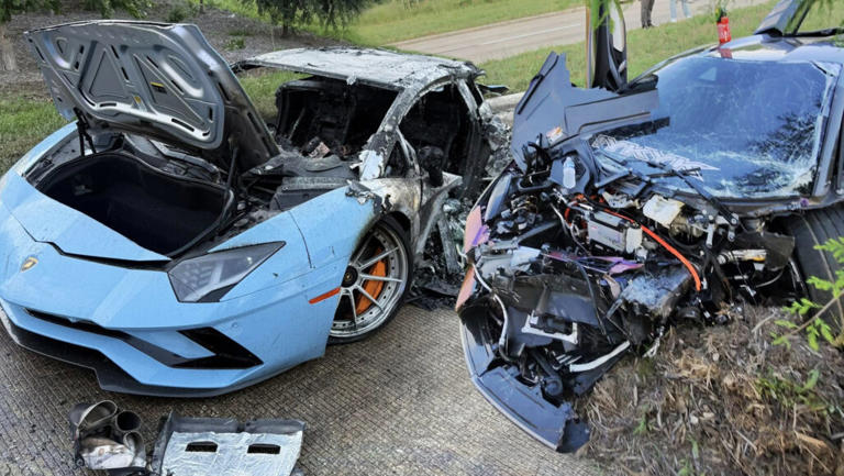 Lamborghini Aventador and Revuelto destroyed in same crash, same ...