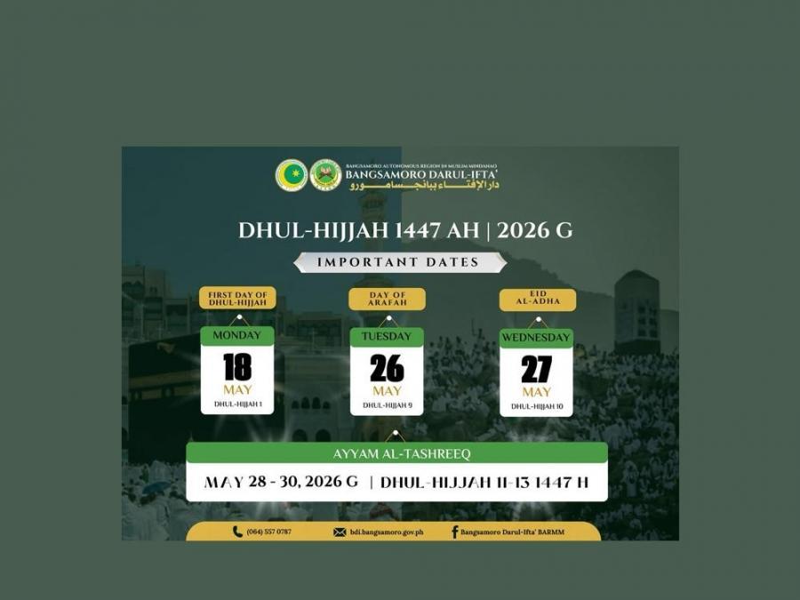 Bangsamoro Darul-Ifta' says Eid al-Adha 2026 is on May 27