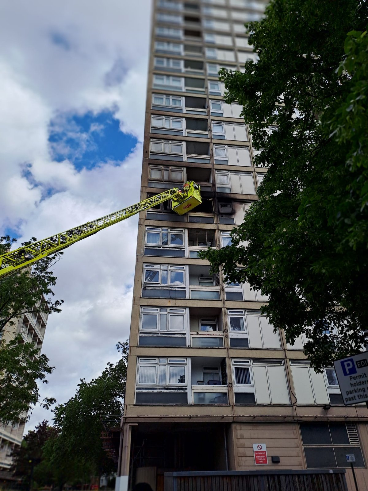 Seven in hospital as 100 firefighters battle tower block blaze