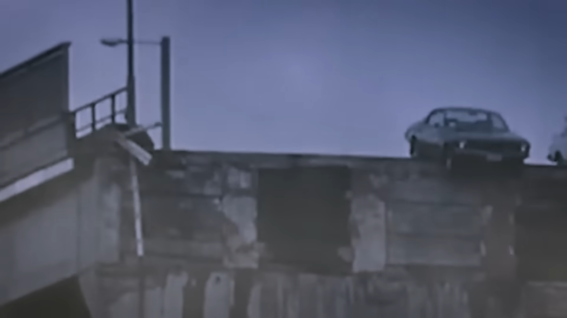 Watch a ship hit a bridge and cars keep driving into the gap