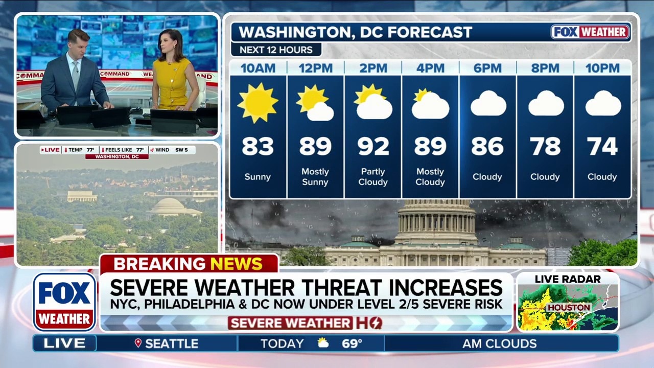 Threat of severe storms increases across parts of the Mid-Atlantic ...