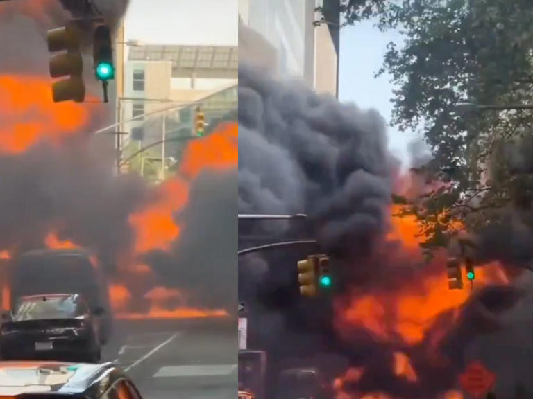 Video: Car goes up in flames, explodes into ball of fire near New York ...