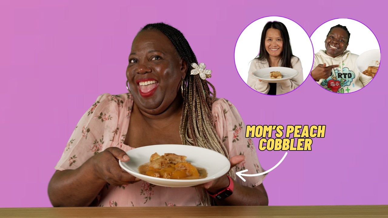 Mothers try each other's peach cobbler recipe