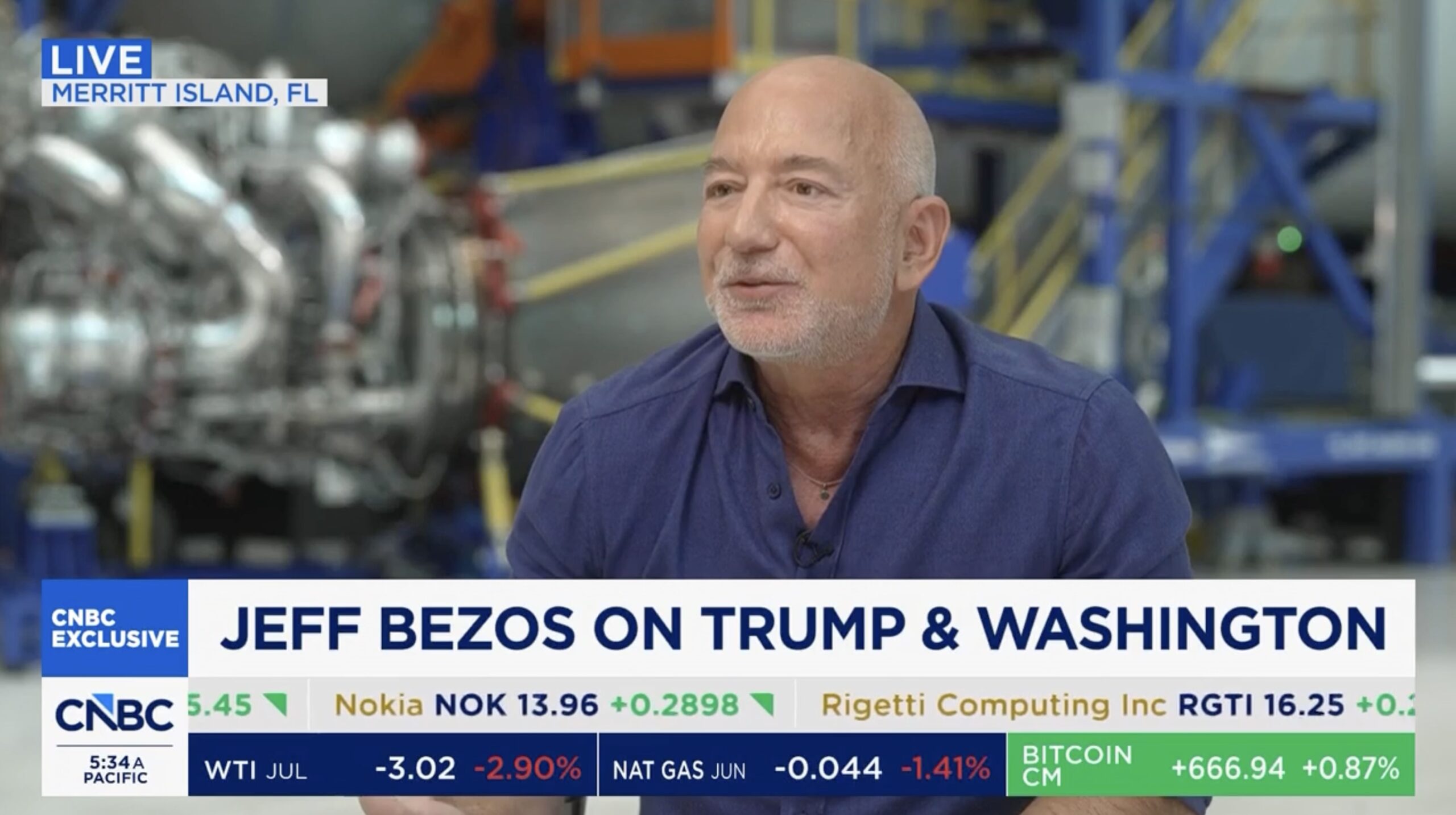 Jeff Bezos fawns over Trump in wild CNBC interview: ‘A more mature ...