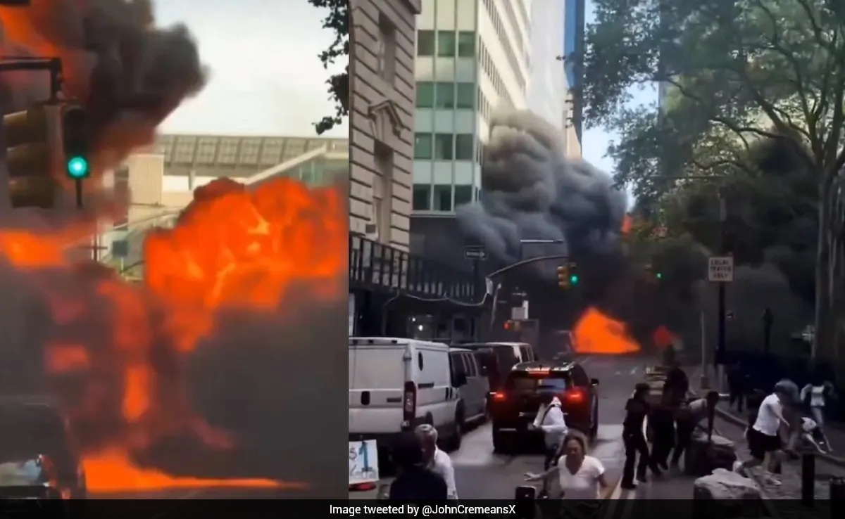 Dramatic video shows car exploding near iconic Charging Bull statue in ...