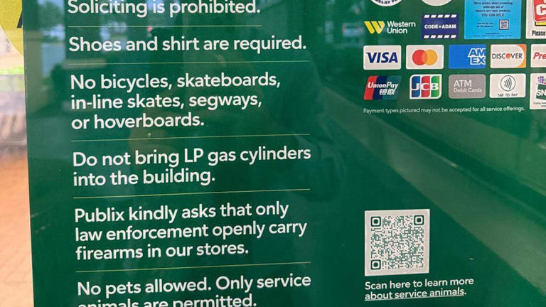 What is Publix’s open-carry policy? Supermarket explains new signs