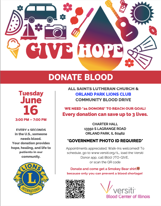 Orland Park Lions Club, All Saints Lutheran Church partnering in ...