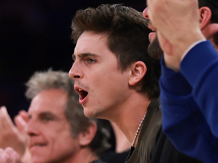 Timothée Chalamet debuts new haircut, clean-shaven face at Knicks game