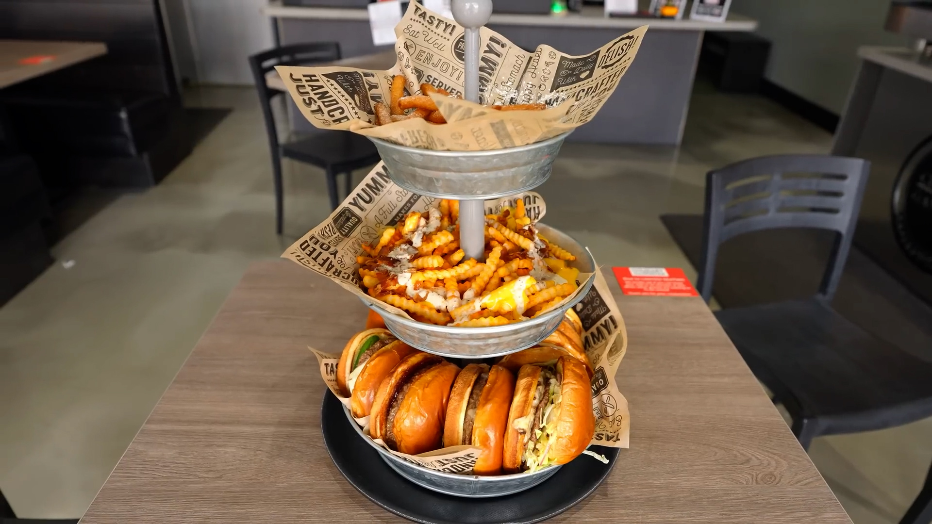 Man attempts undefeated 8 burger challenge with fries