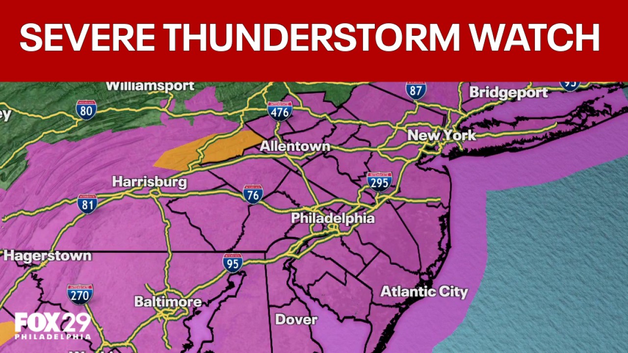 Philadelphia weather: Severe thunderstorm watch until 9PM