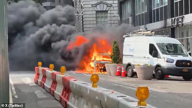 New York rocked by car explosion as Manhattan street is engulfed by ...