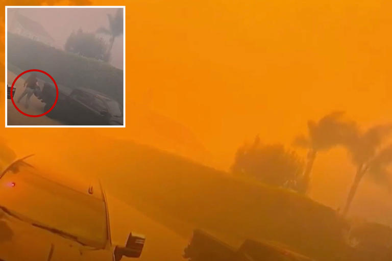 Apocalyptic scene as Sandy Fire sends homeowner fleeing for her life ...