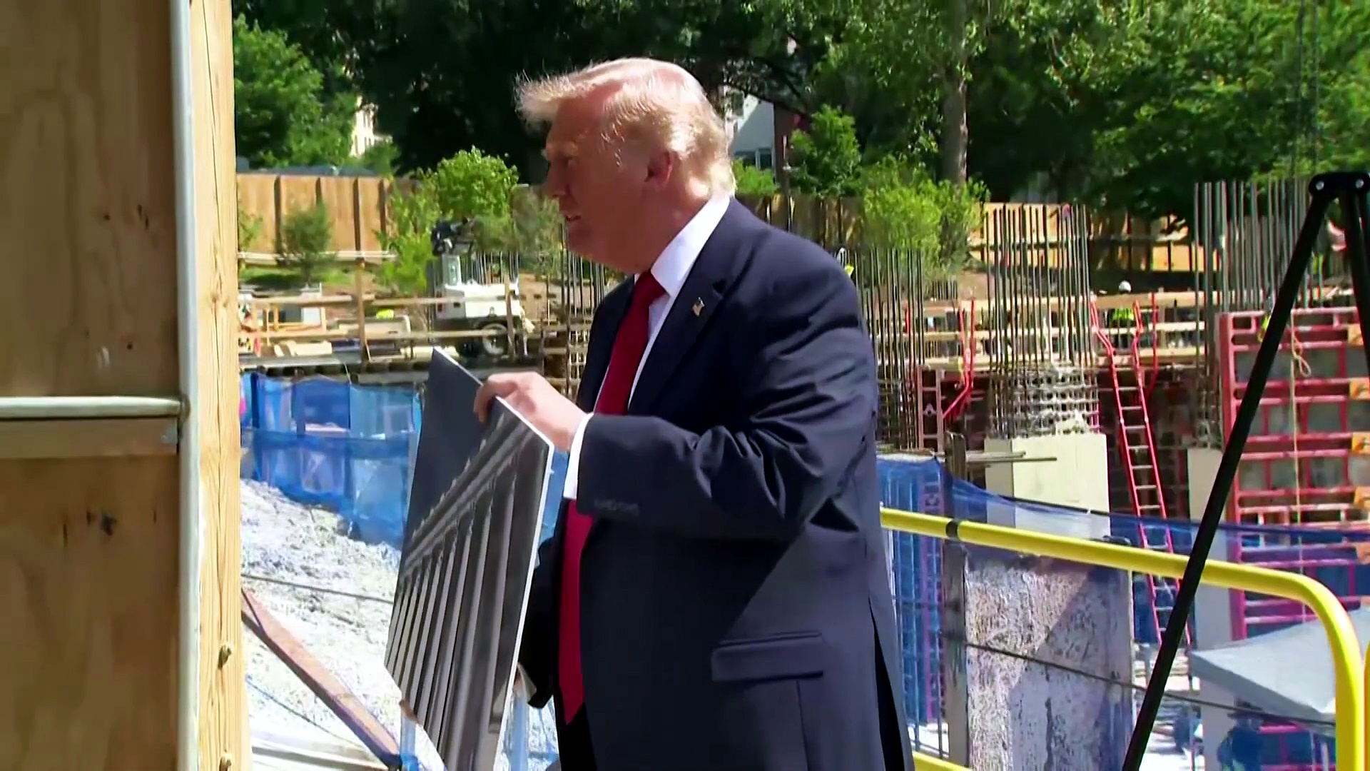 Trump shows off massive White House ballroom construction site