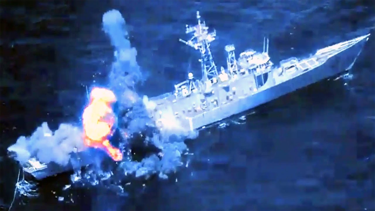 Missiles vs warship: Live-fire test sends frigate to the bottom