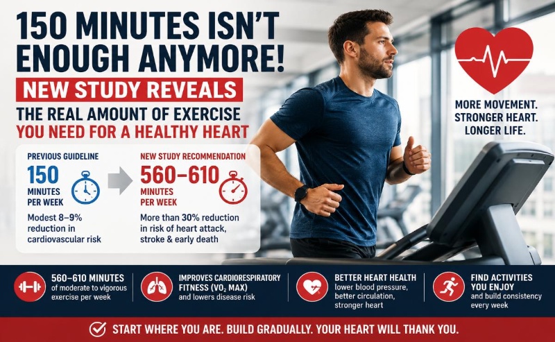 New heart health study shocks experts: Are 150 minutes of exercise a ...