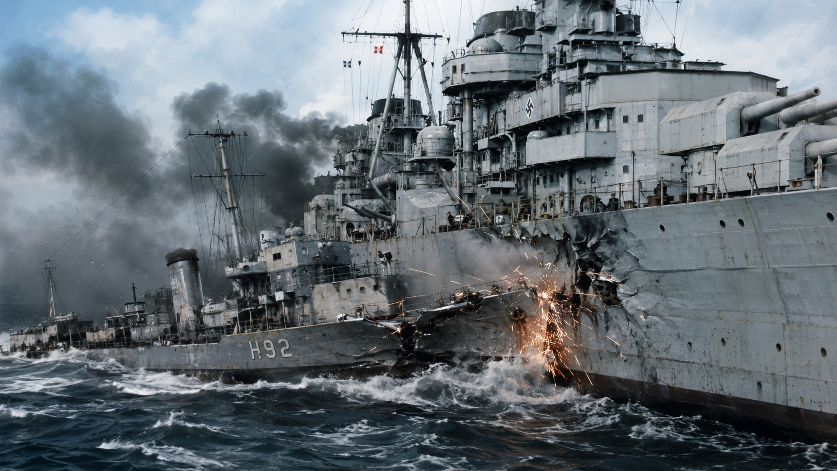 The German cruiser that survived a destroyer’s suicide ram and kept ...