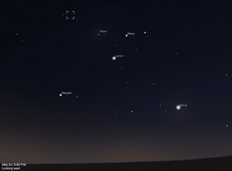 Don’t miss Jupiter and the Moon’s rare evening dance tonight! Here’s ...