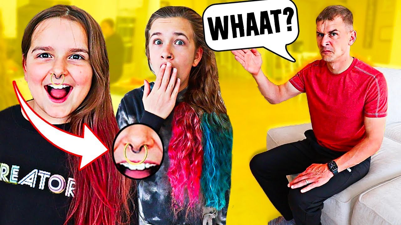 I got a nose ring! Dad's reaction is priceless 😲