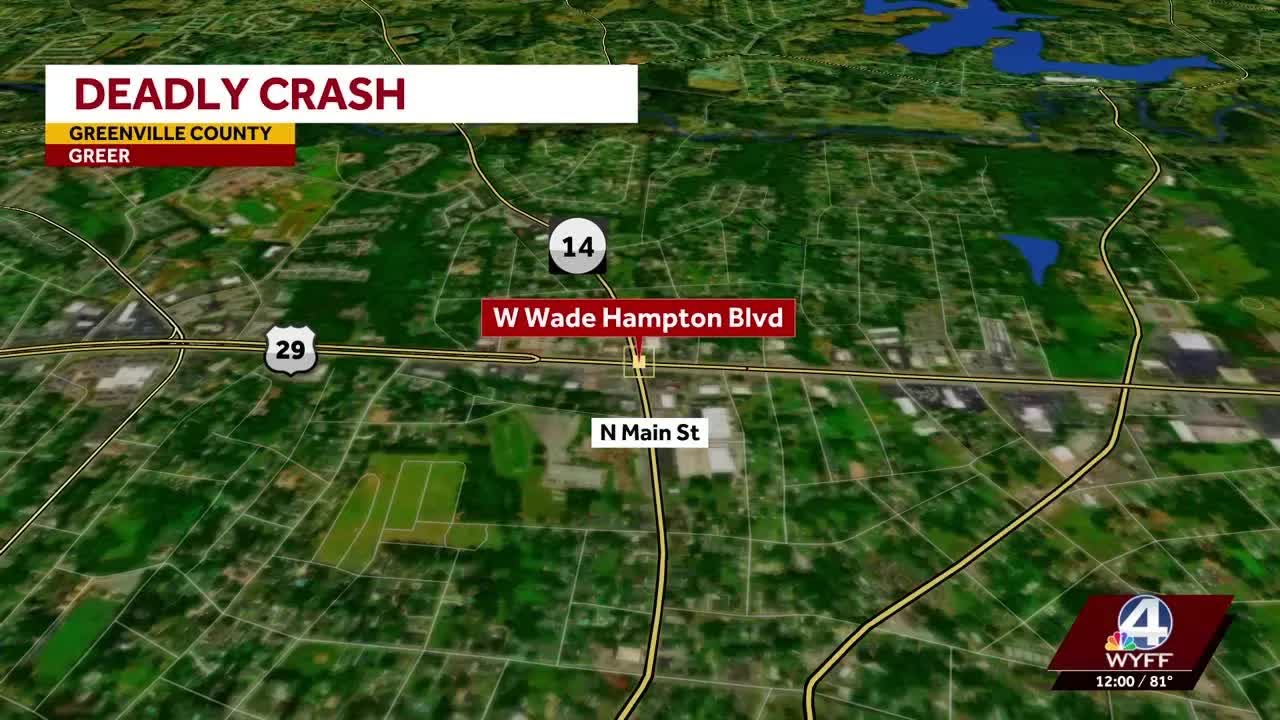 Crash closes lanes on W Wade Hampton Boulevard