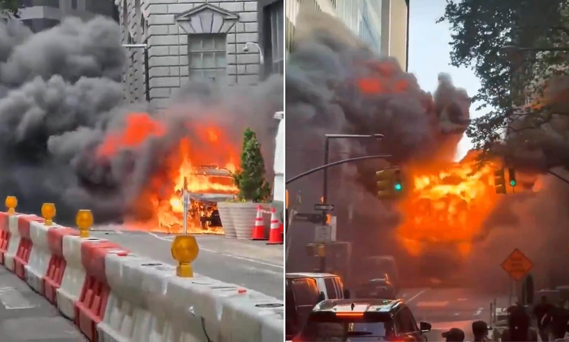 New York rocked by car explosion as Manhattan street is engulfed by ...
