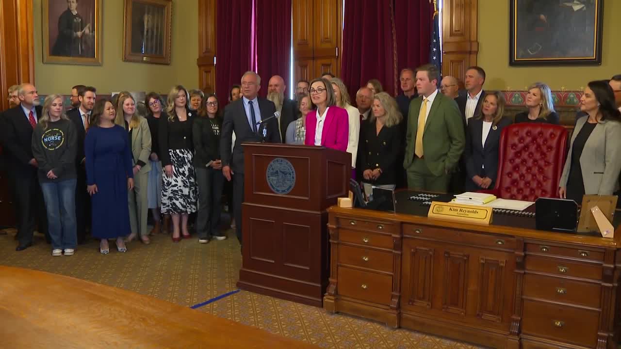 Iowa Gov. Kim Reynolds signs MAHA bill into law alongside Robert F ...