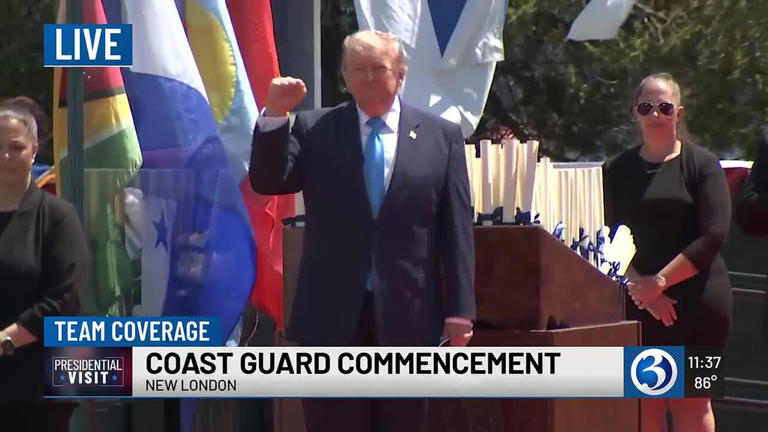 Watch live: President Trump delivers Coast Guard Academy commencement ...