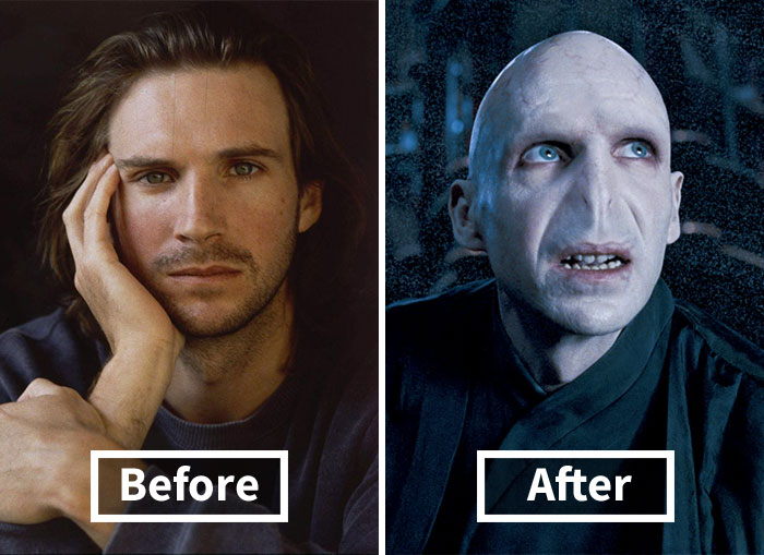 34 incredible pics of actors before and after applying movie makeup
