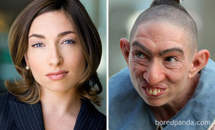 34 incredible pics of actors before and after applying movie makeup