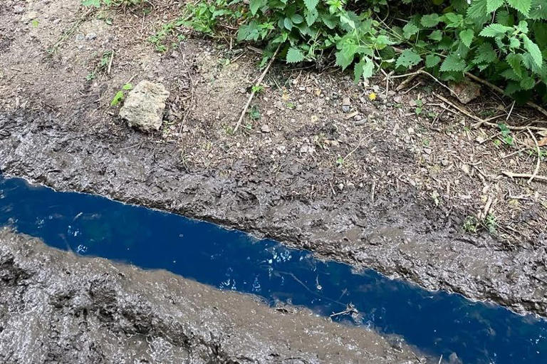 'Blue' water spotted as locals told 'keep away' from Cambridgeshire area