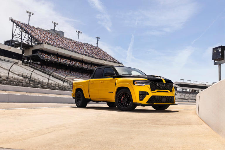The 777-HP Ram Rumble Bee SRT's focus is 'Track, track, track, track ...