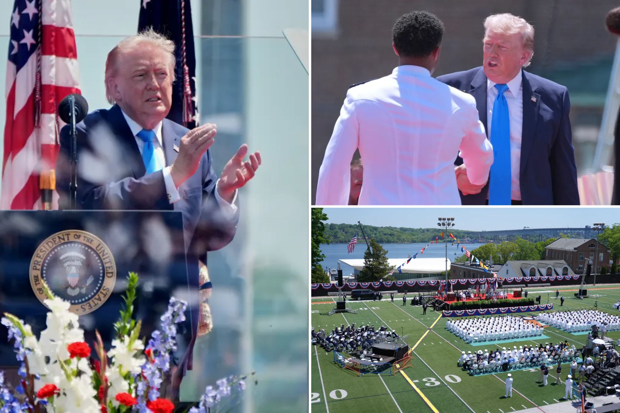 Trump has 'a little fun' with Coast Guard grads: 'Look at the muscles ...