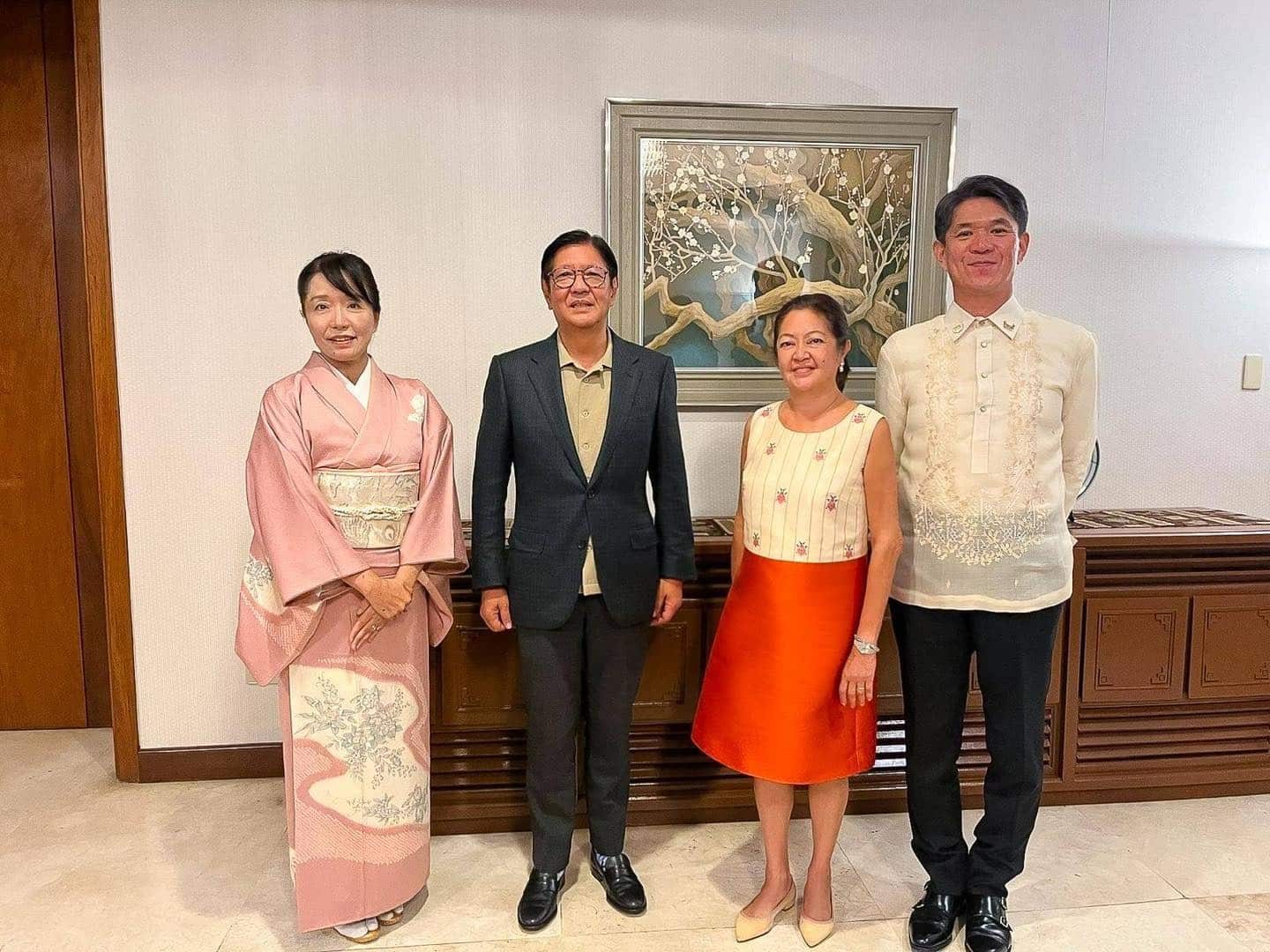 Marcos, first lady visit Japanese envoy’s residence ahead of state visit