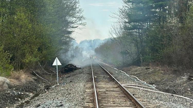 Fire along railroad track in Greene burns 40 acres, cause under ...