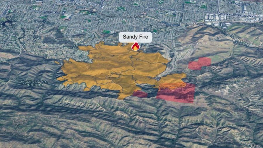 Interactive 3D map shows Sandy Fire perimeter, evacuation zones