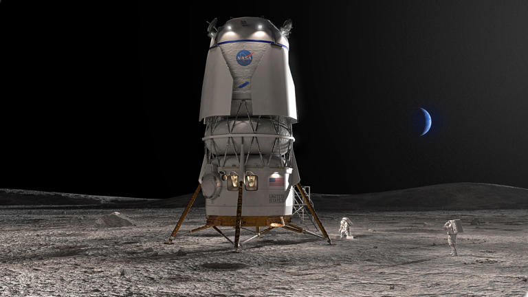 NASA intros full-size Blue Moon lander replica for Artemis training