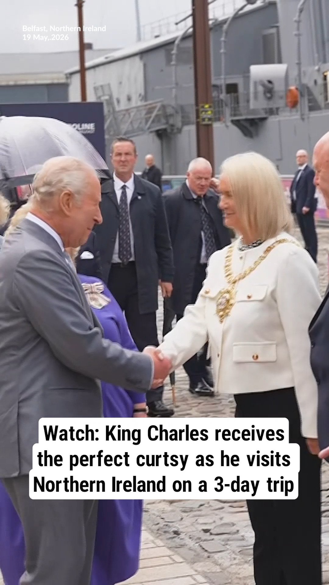 Watch: King Charles receives the perfect curtsy as he visits Northern ...