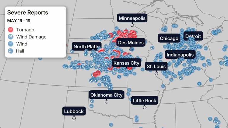 Severe weather outbreak for central, eastern US, May 16-19 (recap)