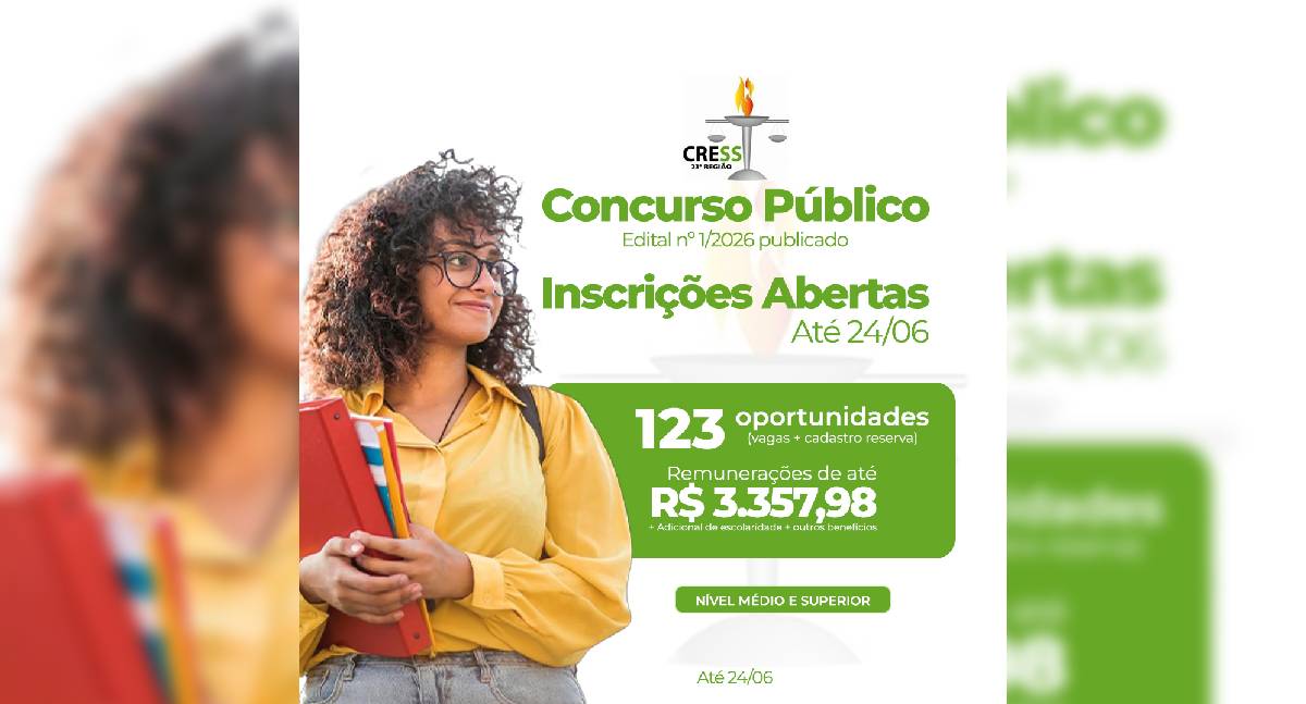 CRESS/RO abre concurso público com salários de até R$ 3 mil em Rondônia