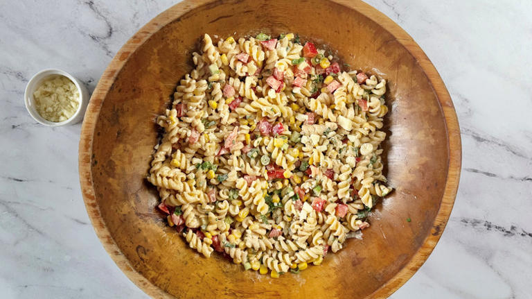 Elote corn pasta salad recipe