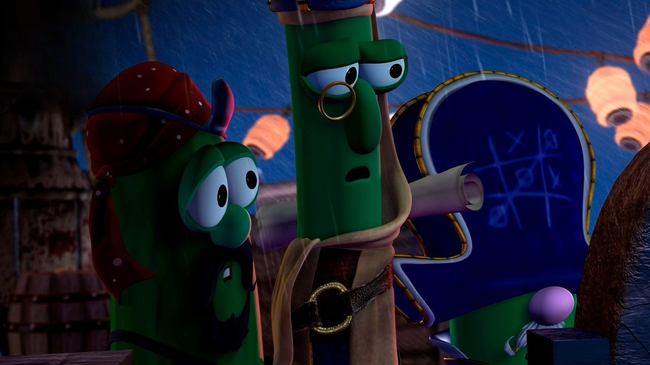Jonah is thrown overboard to stop the storm - Jonah: A VeggieTales movie