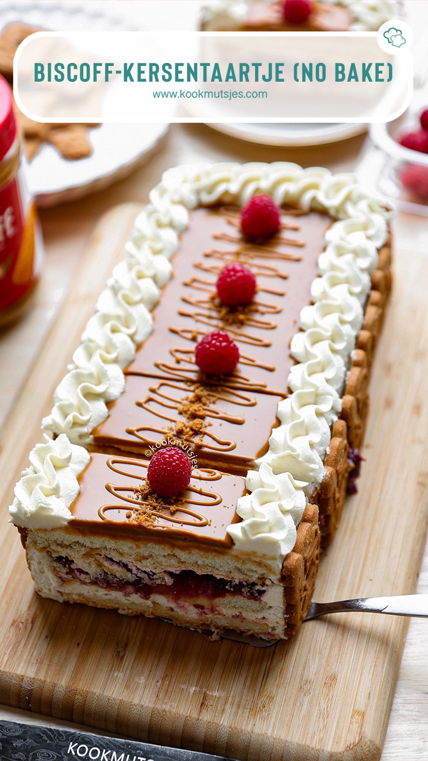 No bake Biscoff kersentaartje romig zoet dessert