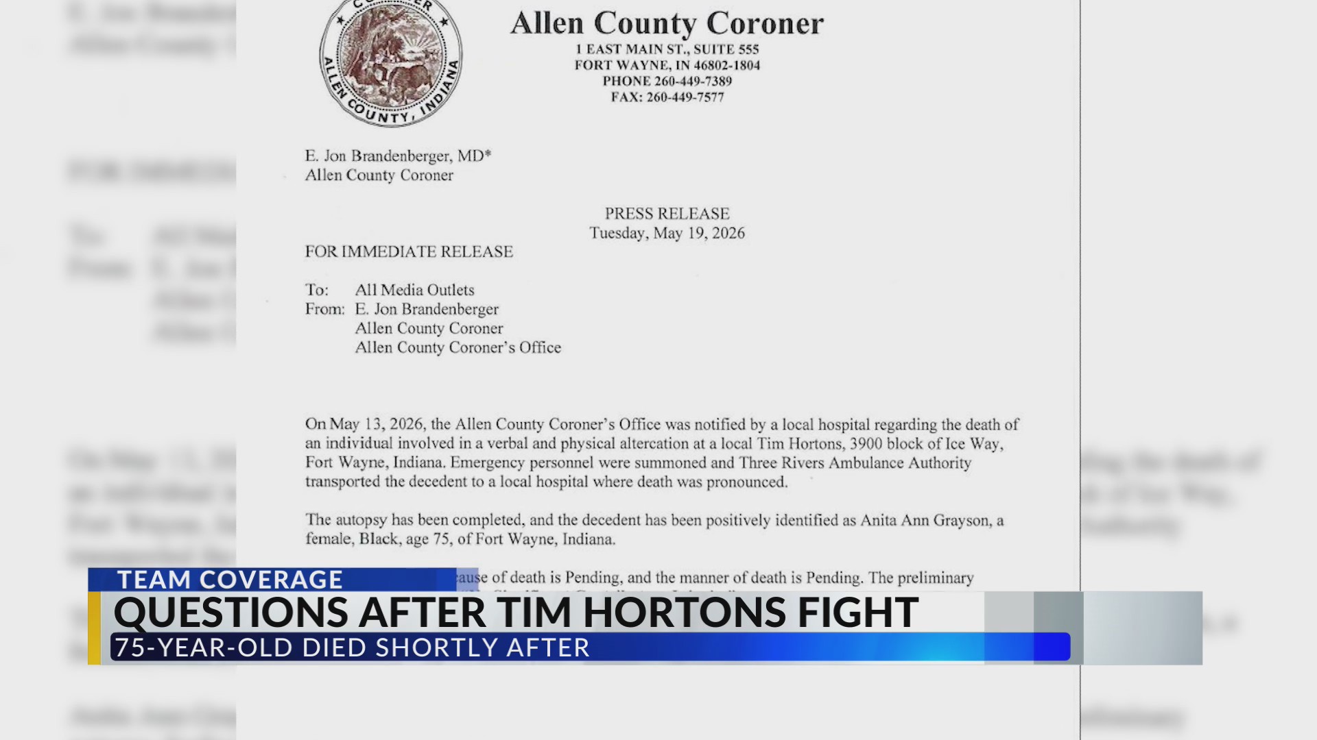 Questions remain after Tim Hortons fight, woman’s death