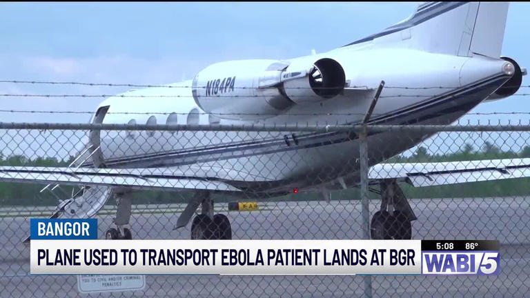 Plane that transported American Ebola patient lands in Bangor