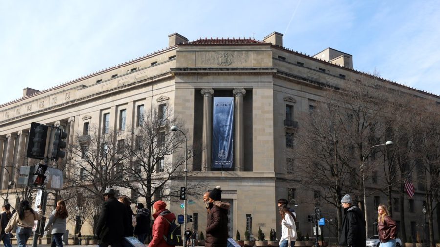John Adams quote projected on DOJ building to protest ‘anti ...