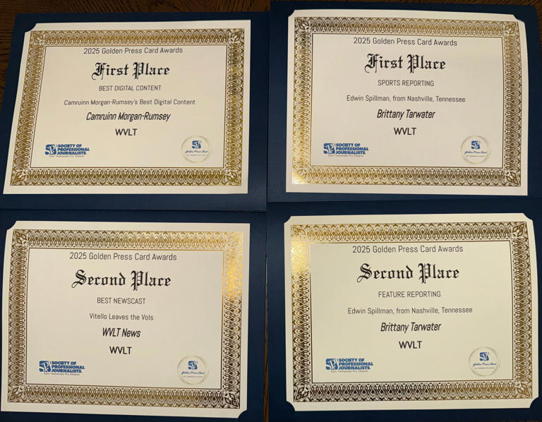 WVLT News honored with four Golden Press Card Awards