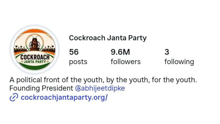 Cockroach Janta Party surpasses BJP on Instagram, crosses 9 million ...